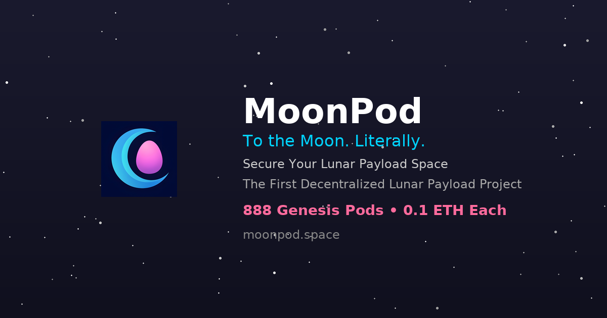 MoonPod - Secure Your Lunar Payload Space | Decentralized Moon Missions